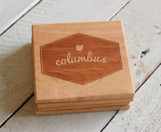 Personalized Hexagon Coaster Set (4) - Country or State, City - Gerber ...