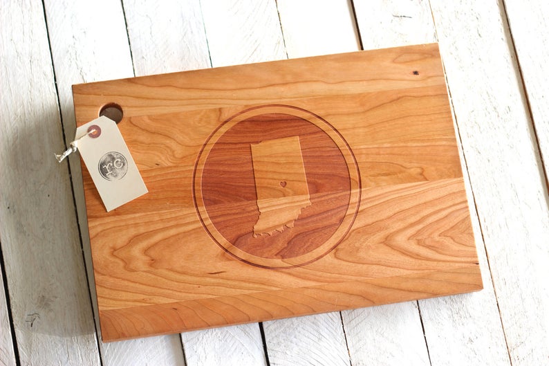 Personalized Modern Circle Cutting Board - Country or State - Gerber ...