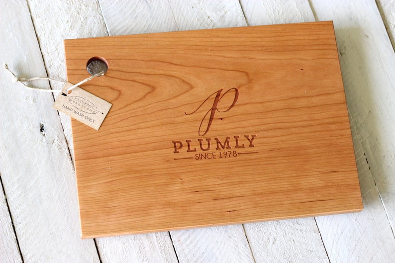 Personalized Initial Cutting Board - Name and Date - Gerber Wood Products